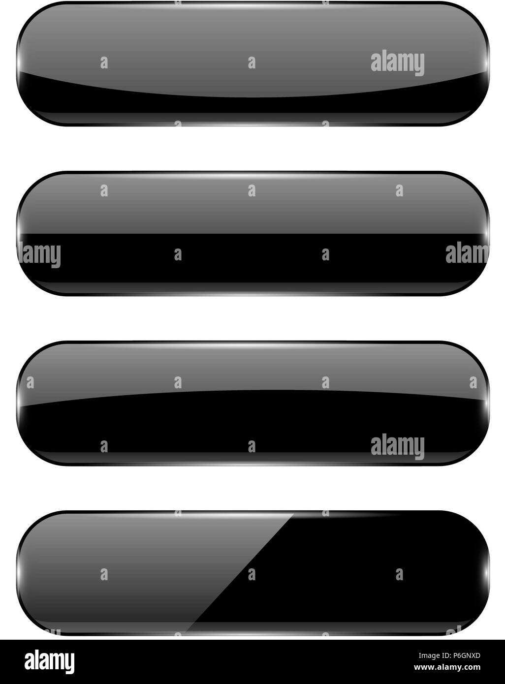 Black oval buttons with reflection Stock Vector Image & Art - Alamy