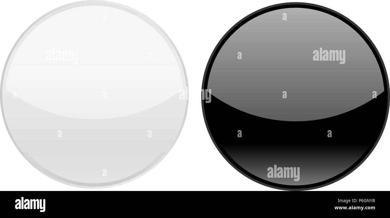 Black and white round glass buttons Stock Vector Image & Art - Alamy