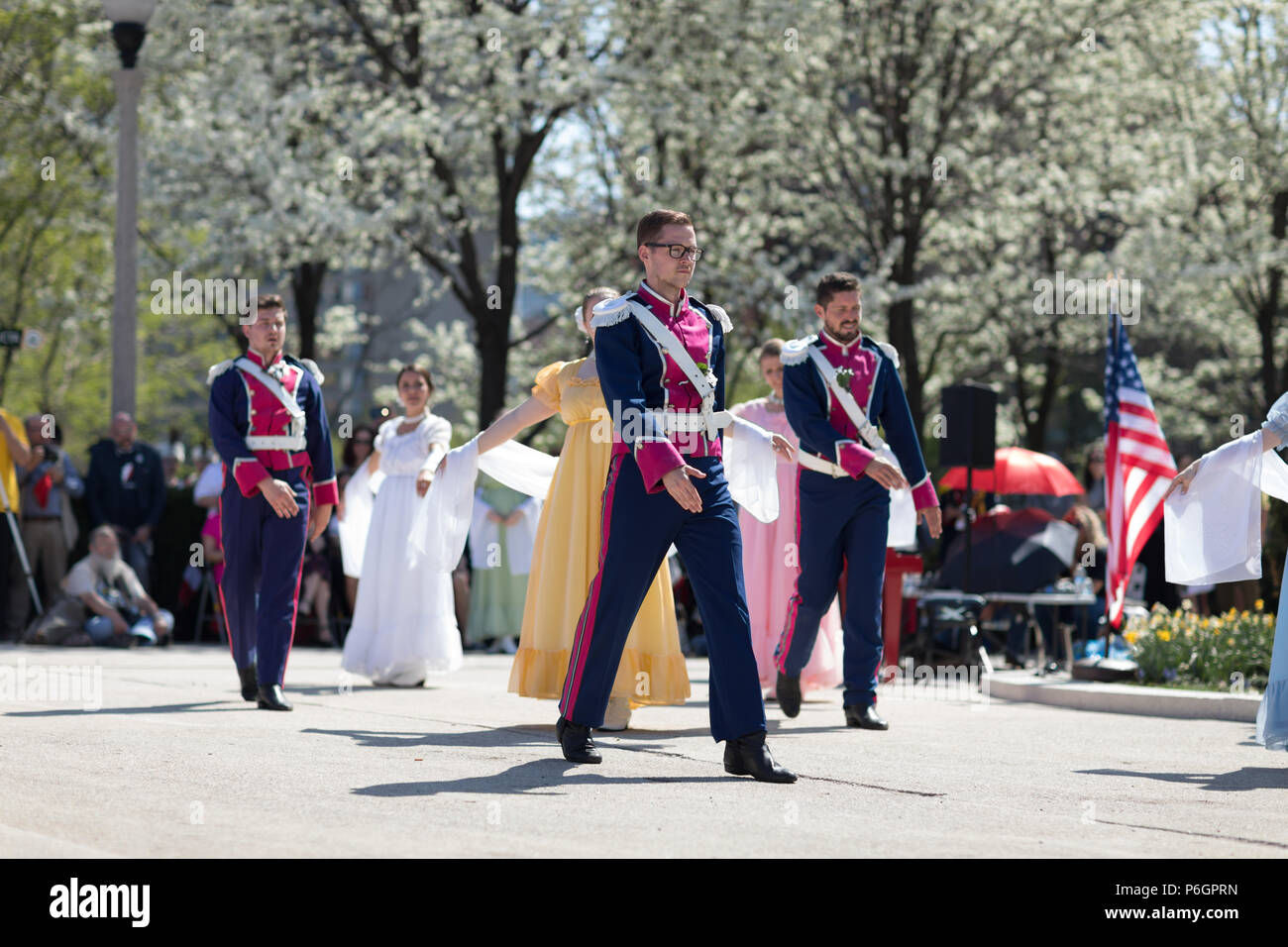 Chicago, Illinois, USA - May 05, 2018 Members of Polonia, polish folk ...