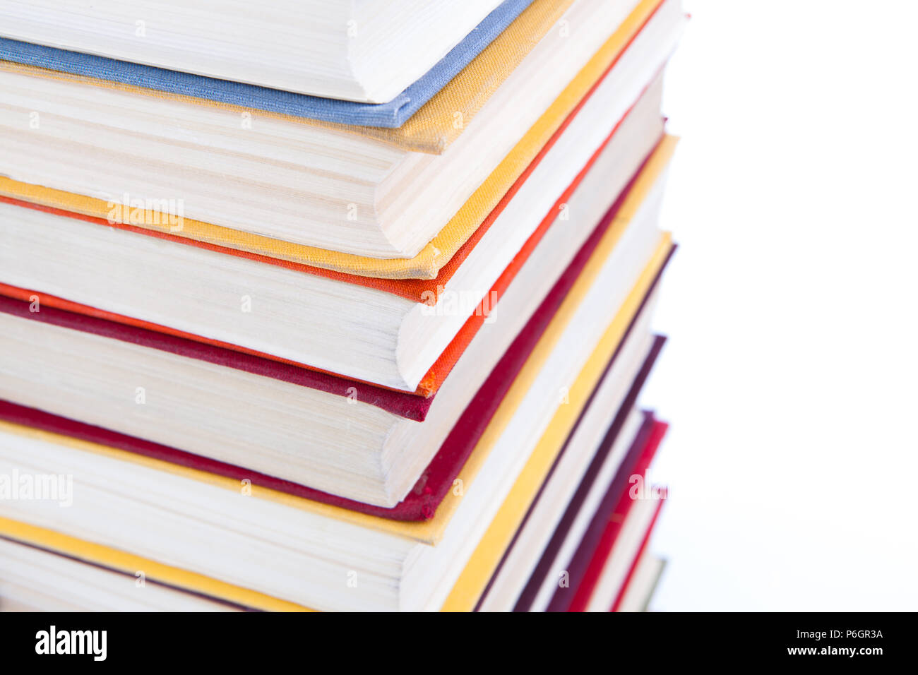 stack of books on a white background Stock Photo - Alamy
