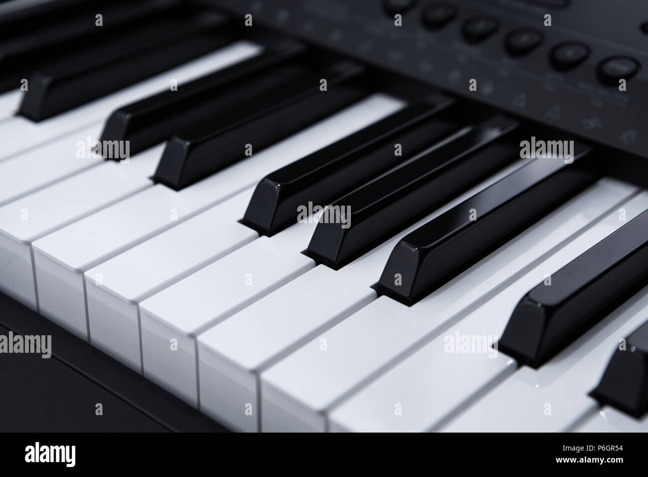 black and white keys of the piano closeup Stock Photo - Alamy