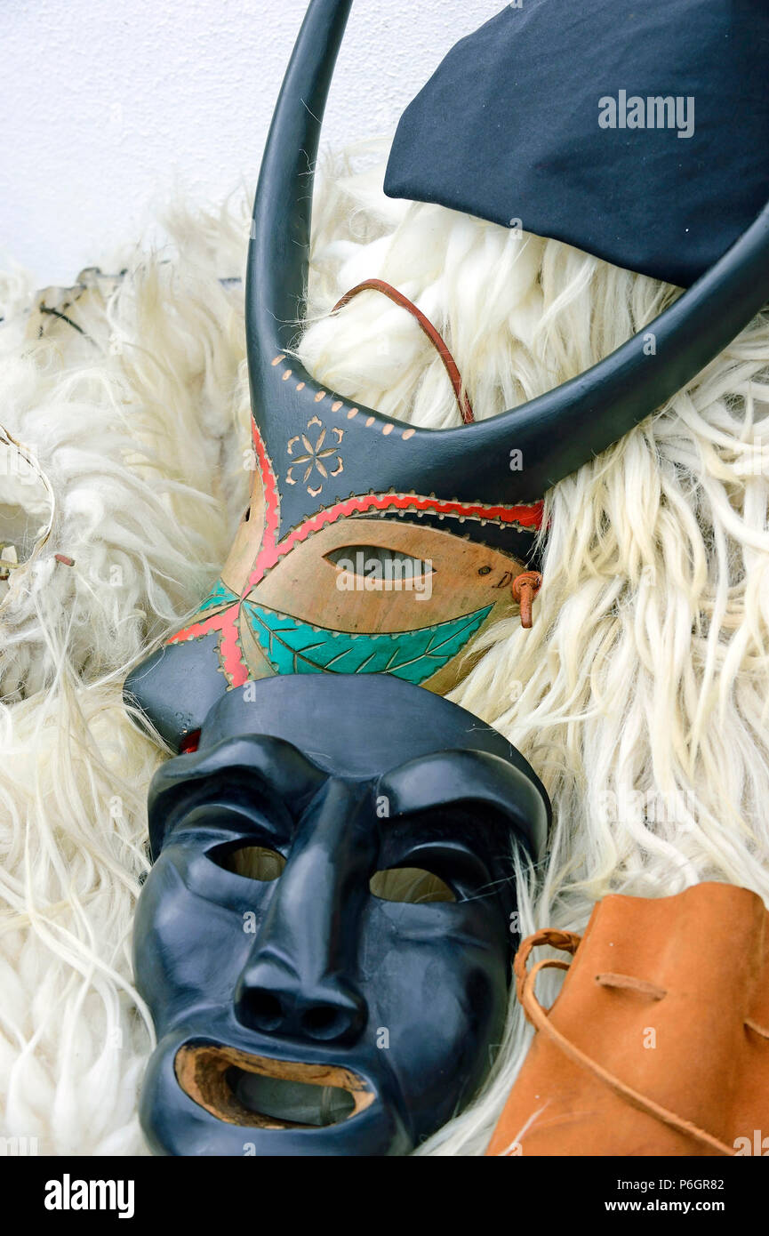 ancient carnival mask from 1800's, Ottana, Sardinia Stock Photo - Alamy