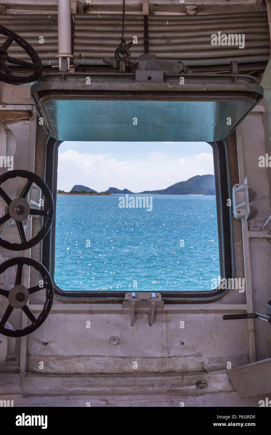 The window of a warship made of steel Stock Photo - Alamy