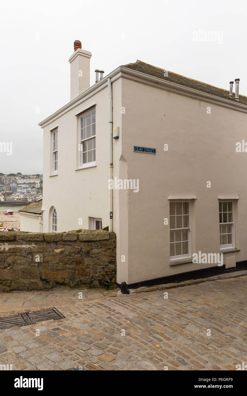 St. Ives, Cornwall, UK - 02 May, 2014: Streets of old town St Ives in ...