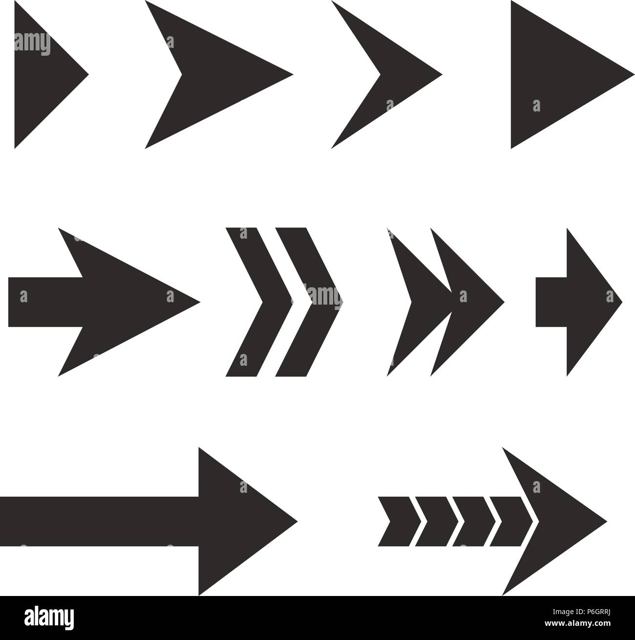 Arrows set. Black flat icons Stock Vector Image & Art - Alamy