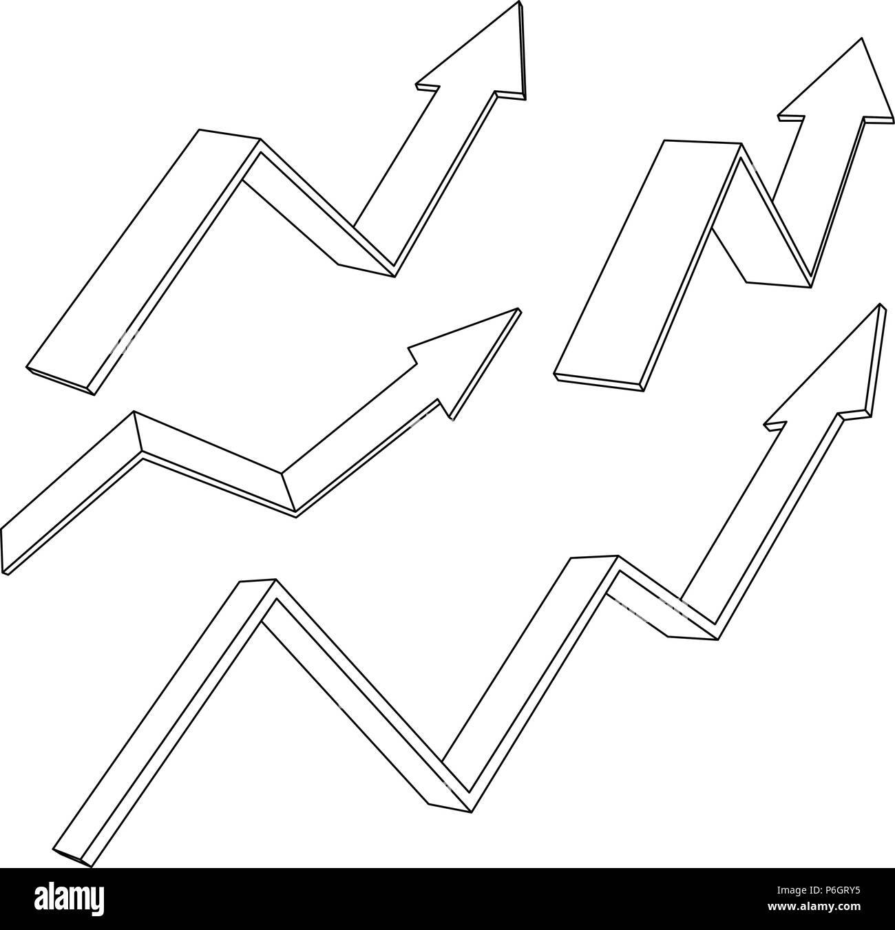 Up arrows. Outline financial graph Stock Vector Image & Art - Alamy