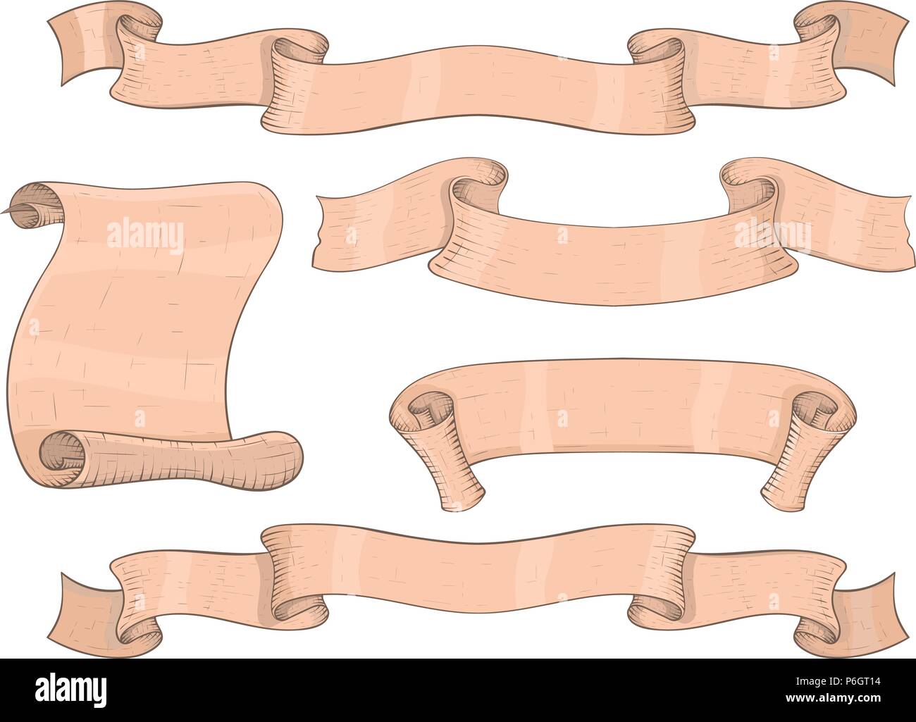 Paper scrolls and ribbon banners Stock Vector Image & Art - Alamy