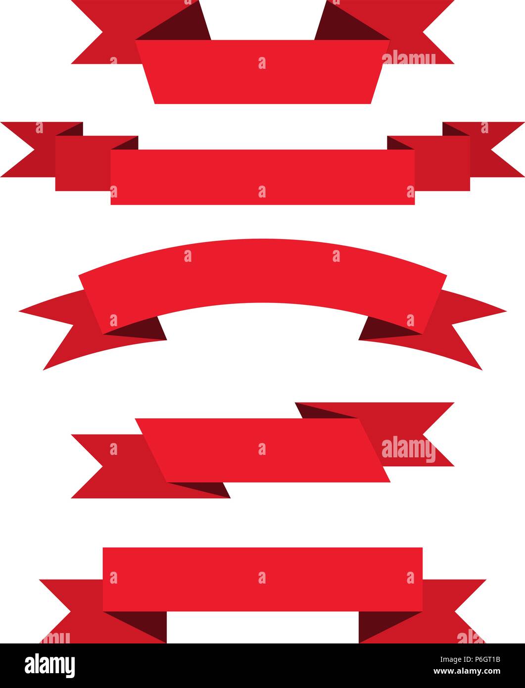 Red paper scrolls. Set Stock Vector Image & Art - Alamy