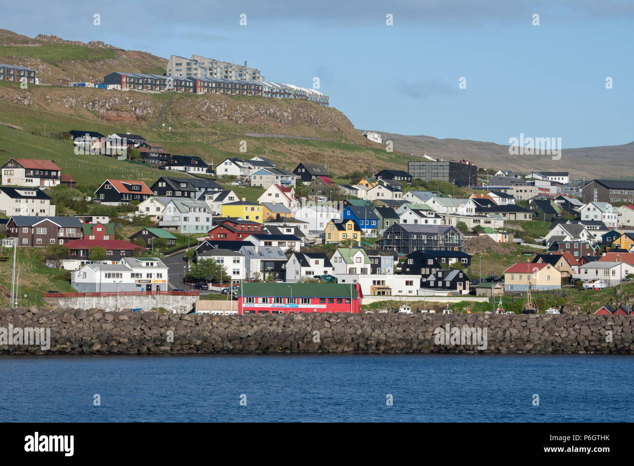 Denmark, Faroe Islands. Coastal view of Torshavn, Capital city of ...