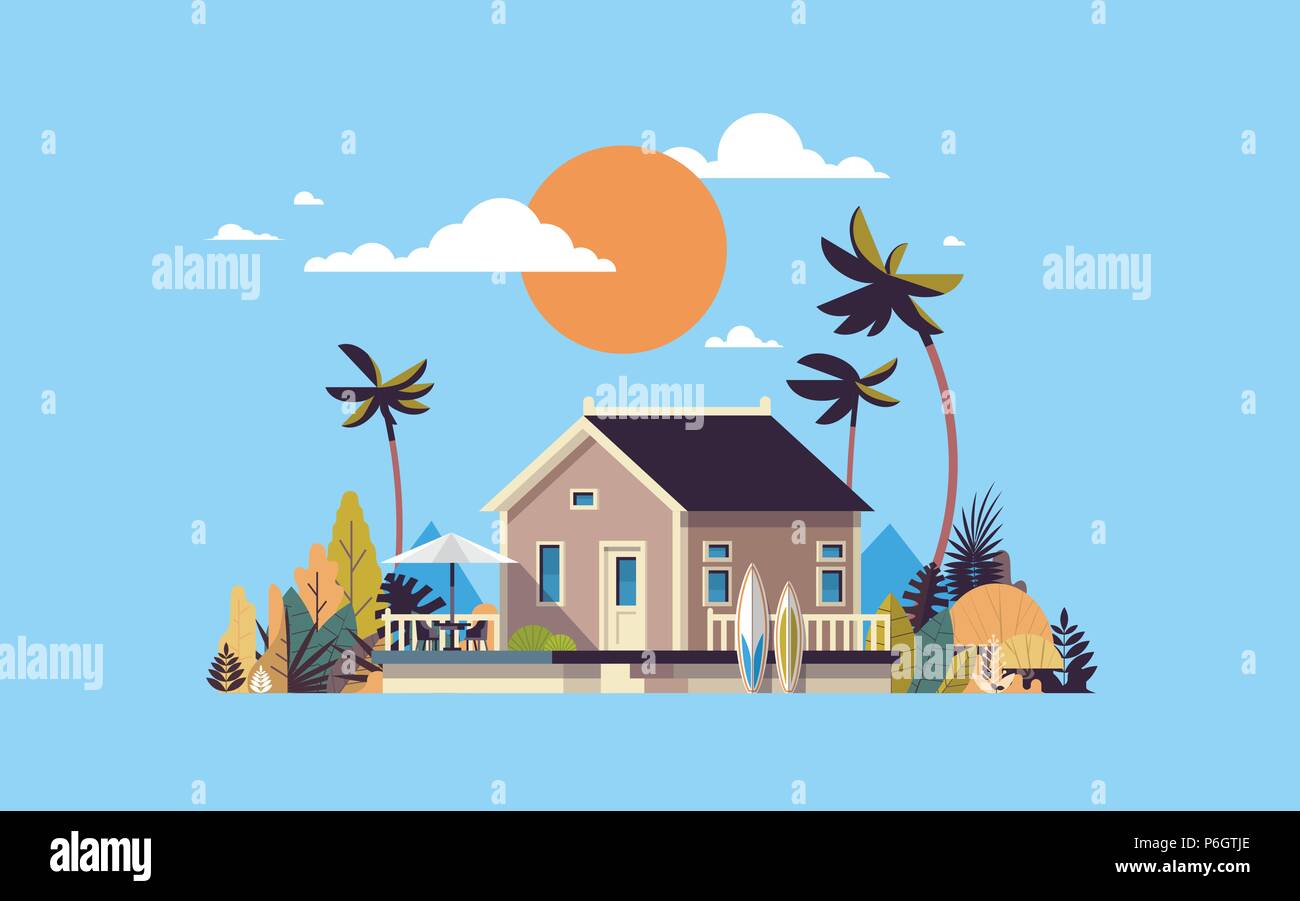 Big villa with trees Stock Vector Images - Alamy