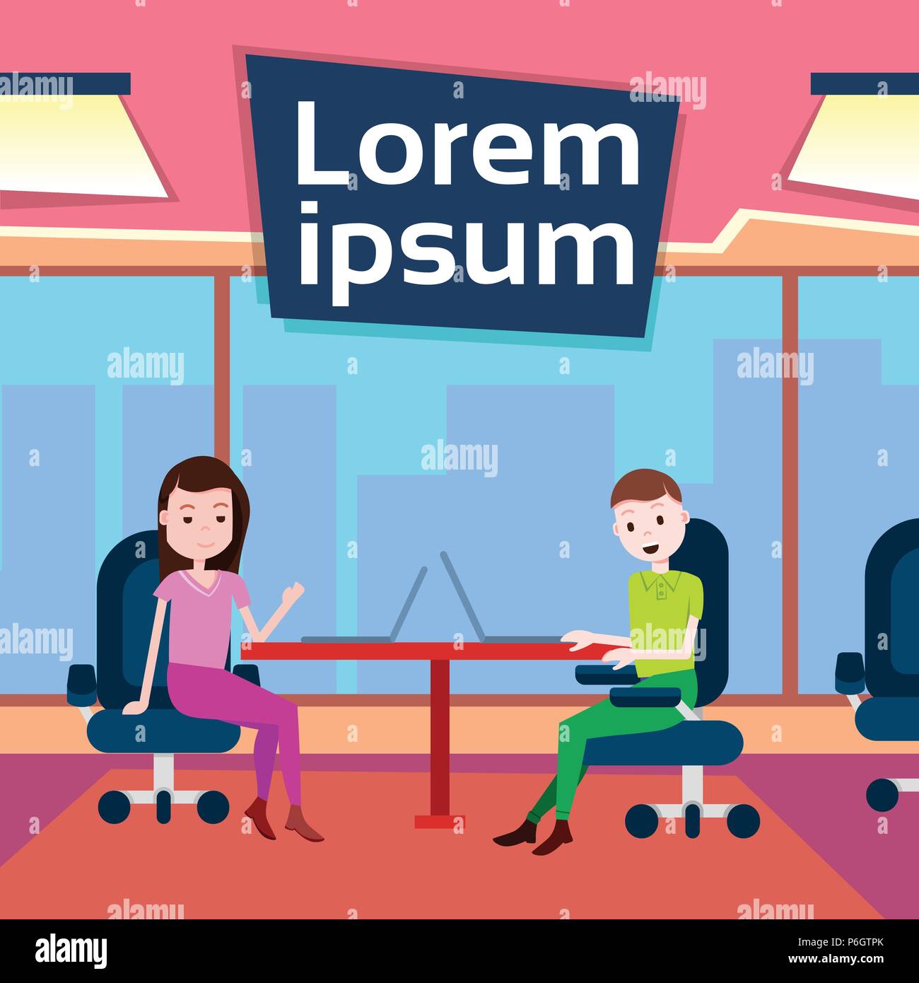 man woman working together interview character design work and ...