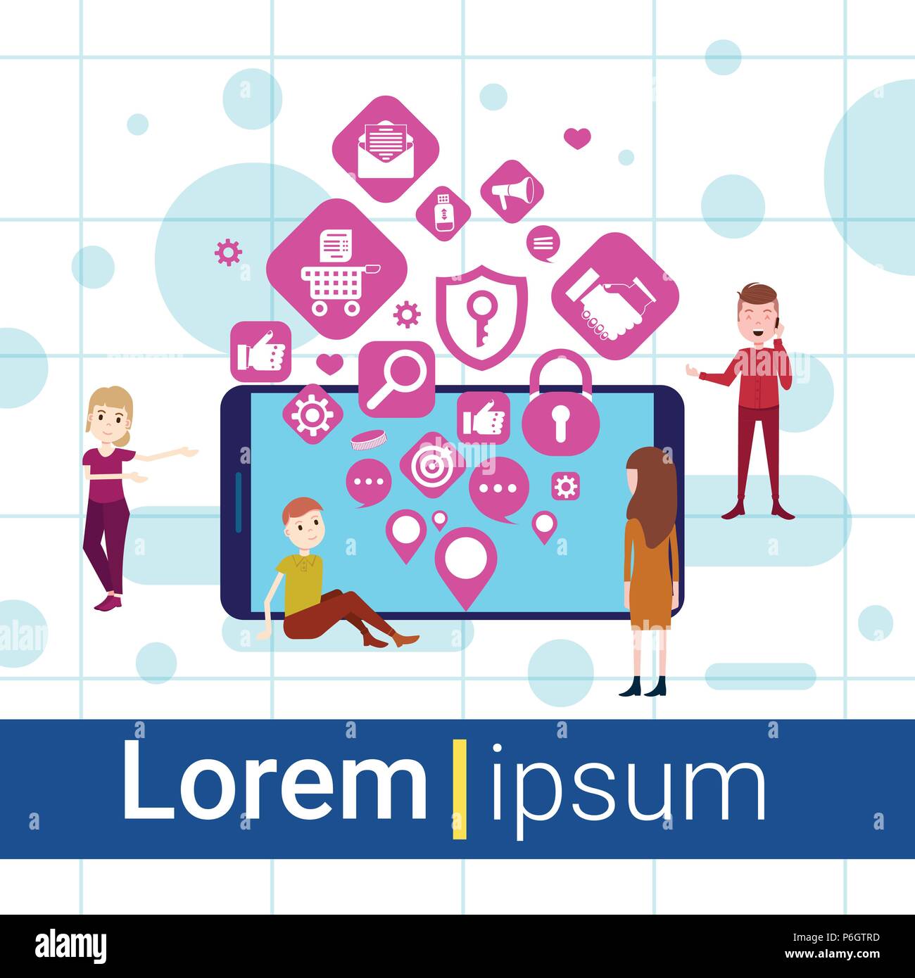 Man mobile megaphone Stock Vector Images - Alamy