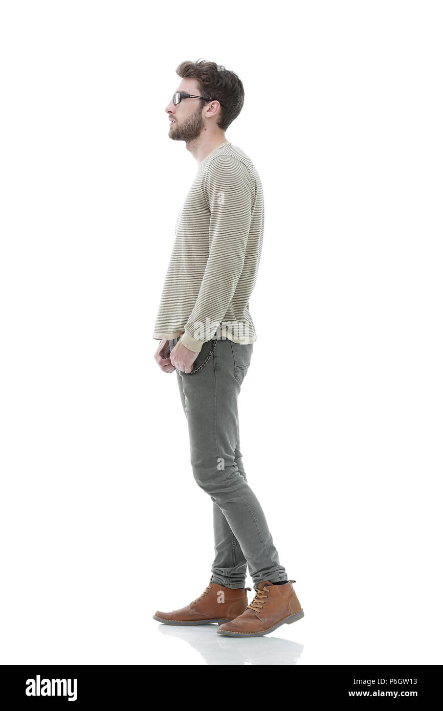 Side view . confident young man Stock Photo - Alamy