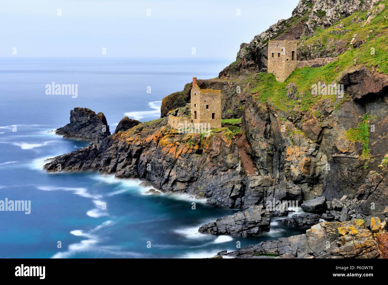 The Crowns engine houses, Botallack tin mines, Penwith, Cornwall ...