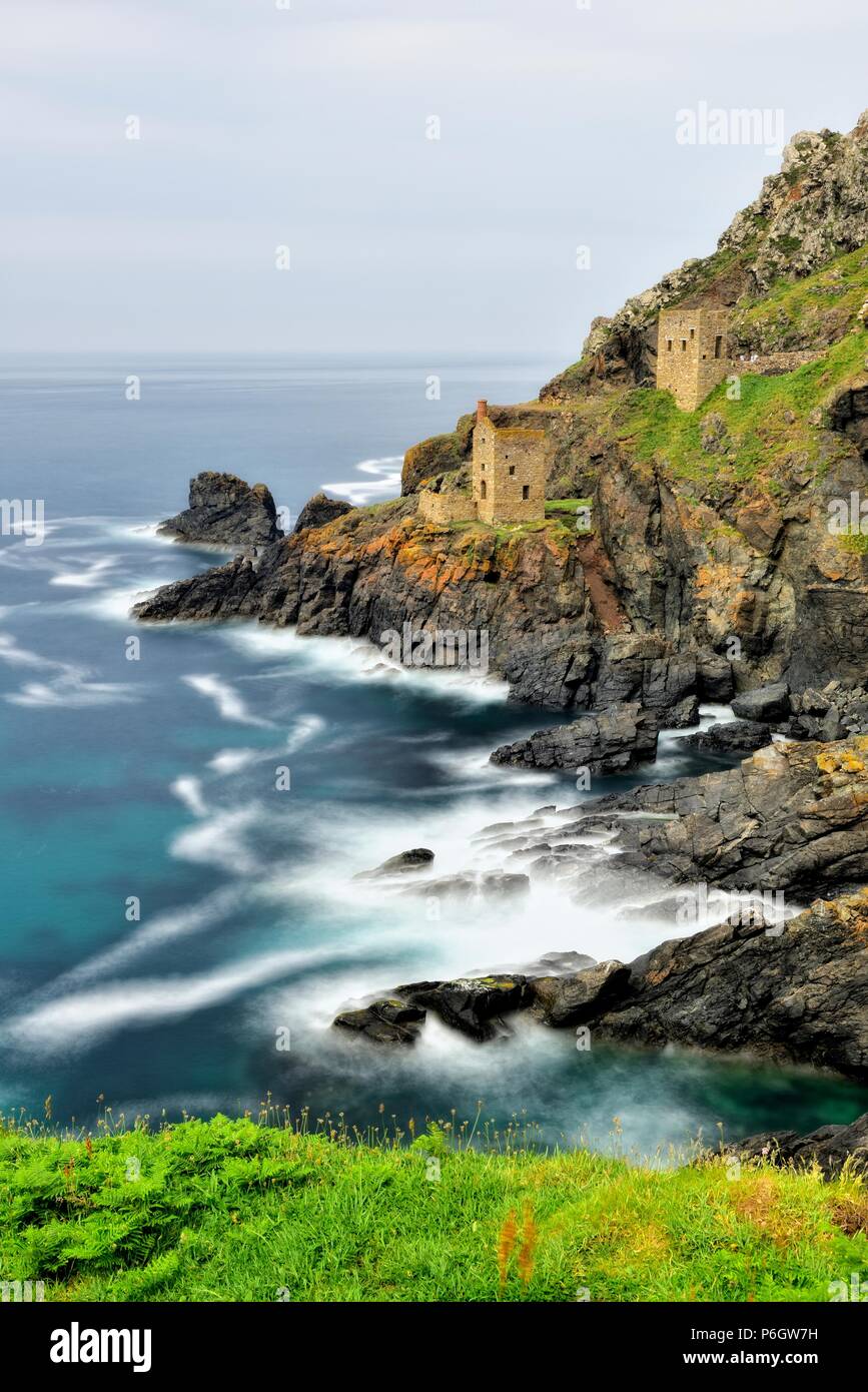 The Crowns engine houses, Botallack tin mines, Penwith, Cornwall ...