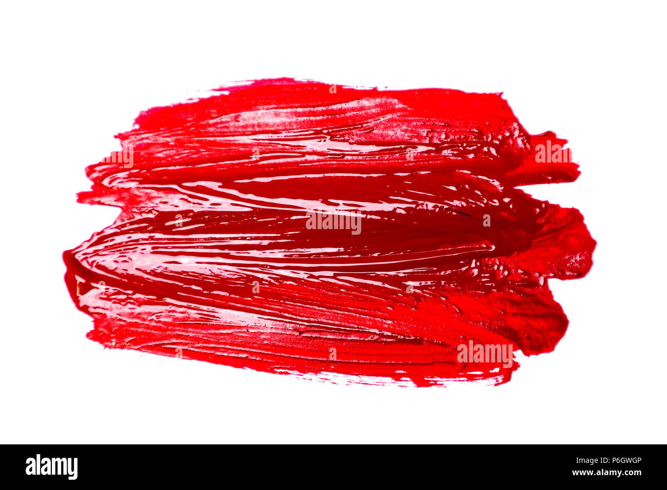 Red color lipstick stroke on white background Stock Photo - Alamy