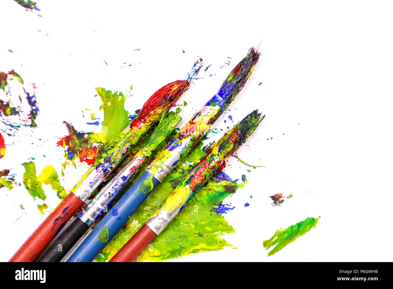 Colorful Paint Brushes with the Colors Stock Photo - Alamy