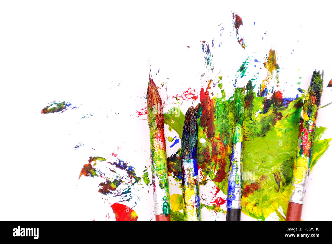 Colorful Paint Brushes with the Colors Stock Photo - Alamy