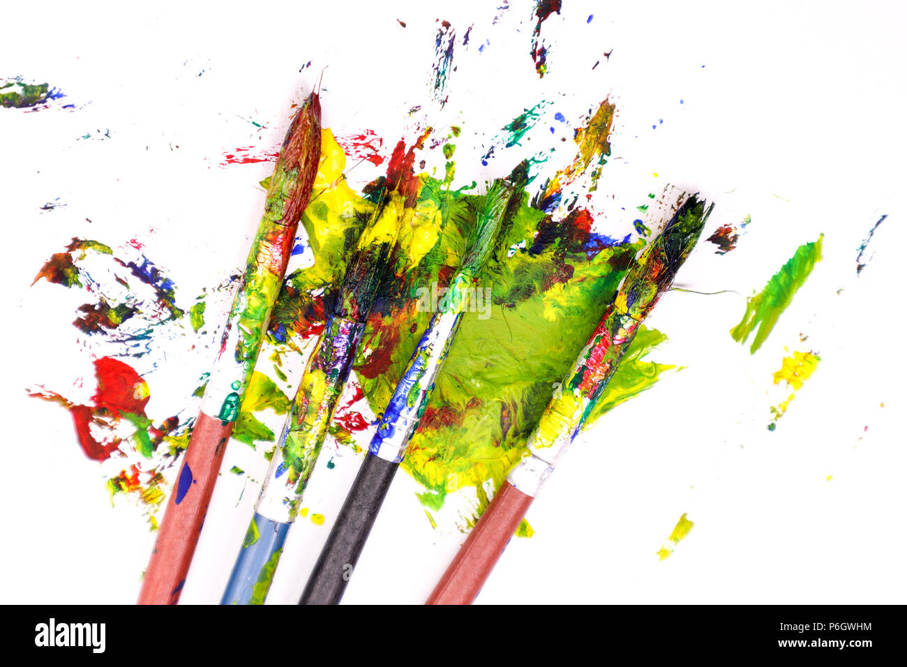 Colorful Paint Brushes with the Colors Stock Photo - Alamy