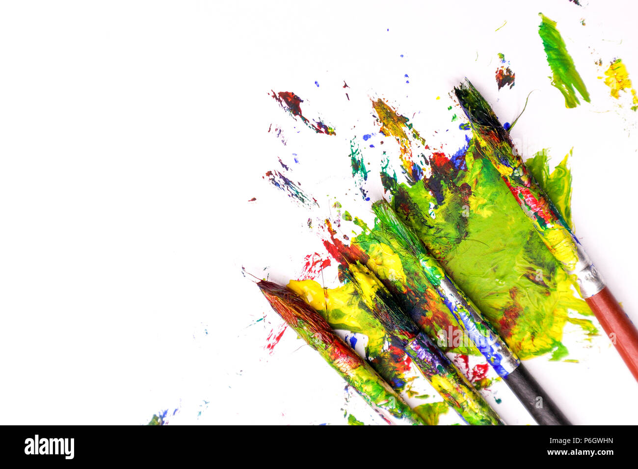 Colorful Paint Brushes with the Colors Stock Photo - Alamy