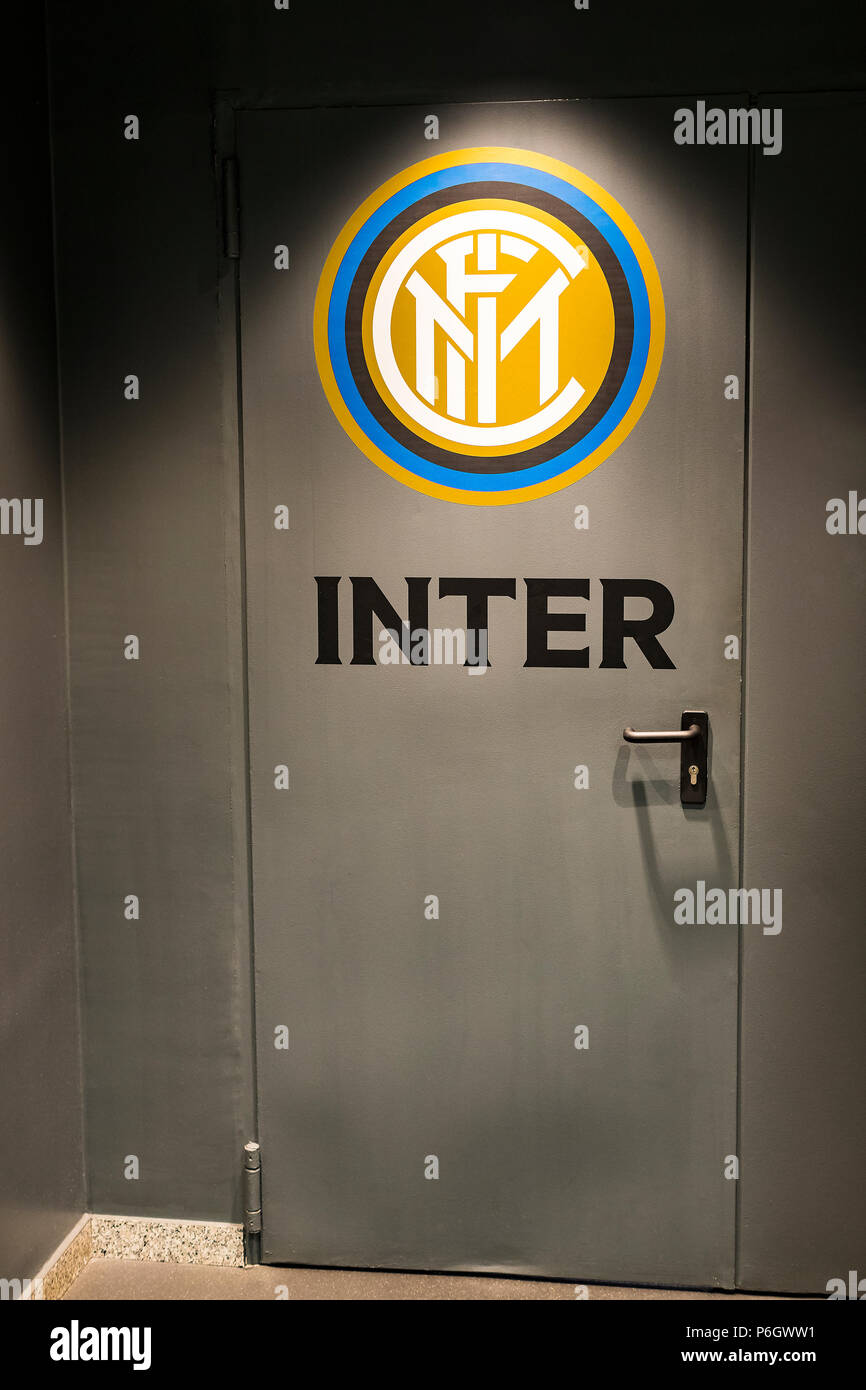 7 JUNE 2018, MILAN, ITALY: Elements of the interior stadium football ...