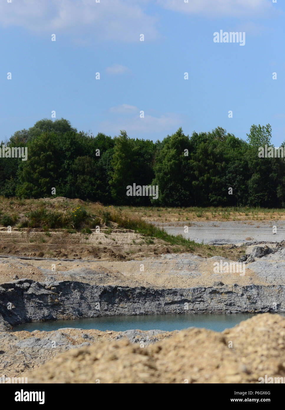 Landscape of quarry restoration in progress, uk minerals Stock Photo ...