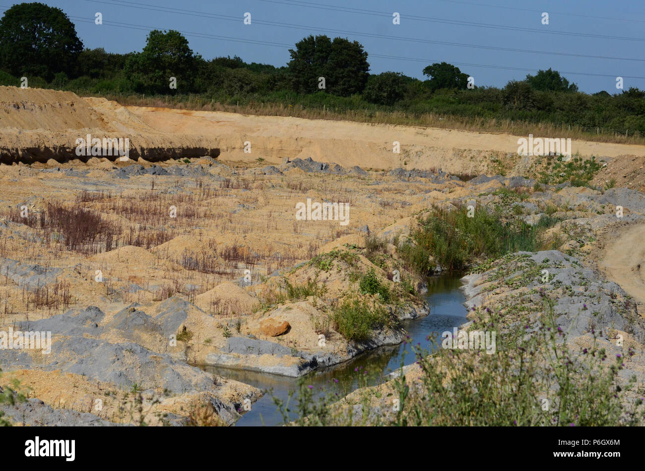 Landscape of quarry restoration in progress, uk minerals Stock Photo ...