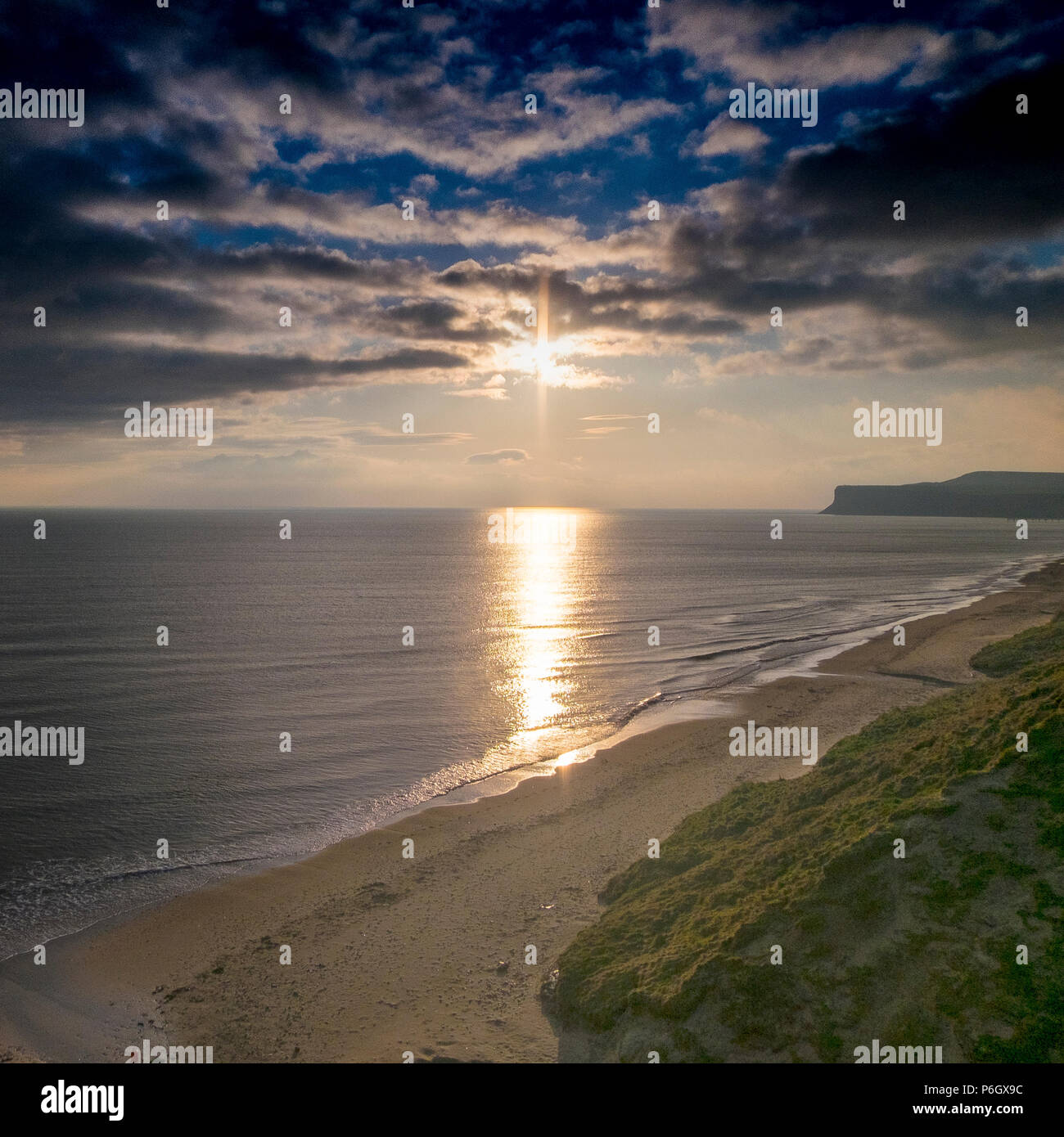 hunt cliff, warsett hill and saltburn beach taken from marske beach ...
