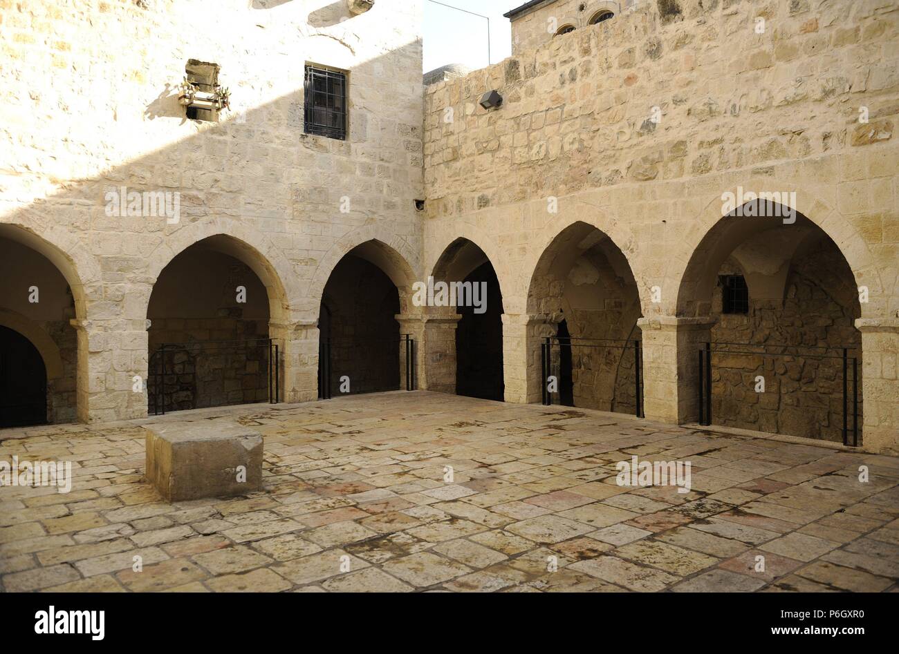Israel. Jerusalem. St. Francis Convent. Mount Zion. Courtyard Stock ...