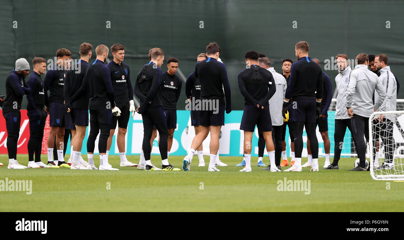 England manager Gareth Southgate with players during the training ... England manager Gareth Southgate with players during the training ...
