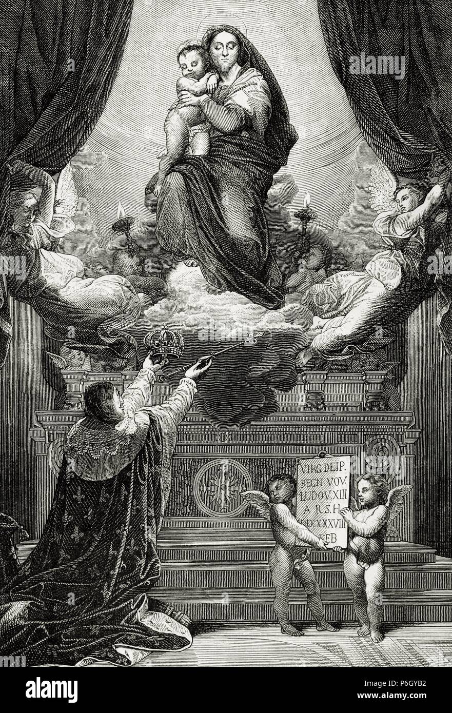 Louis XIII (1601-1643). King of France and Navarre (Louis II). House of ...
