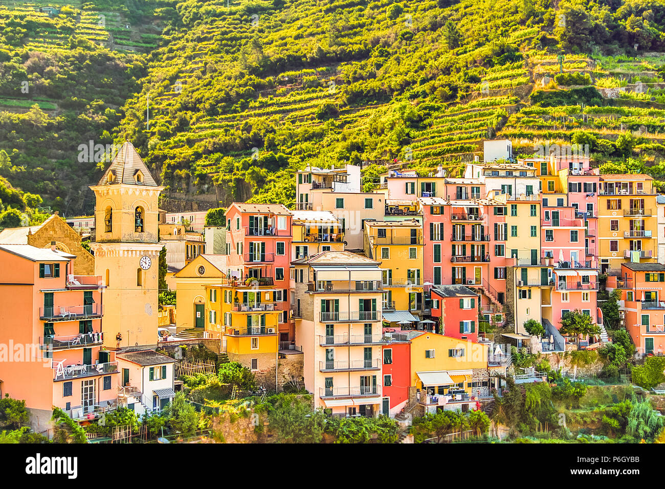 colorful houses in Italian town Stock Photo - Alamy