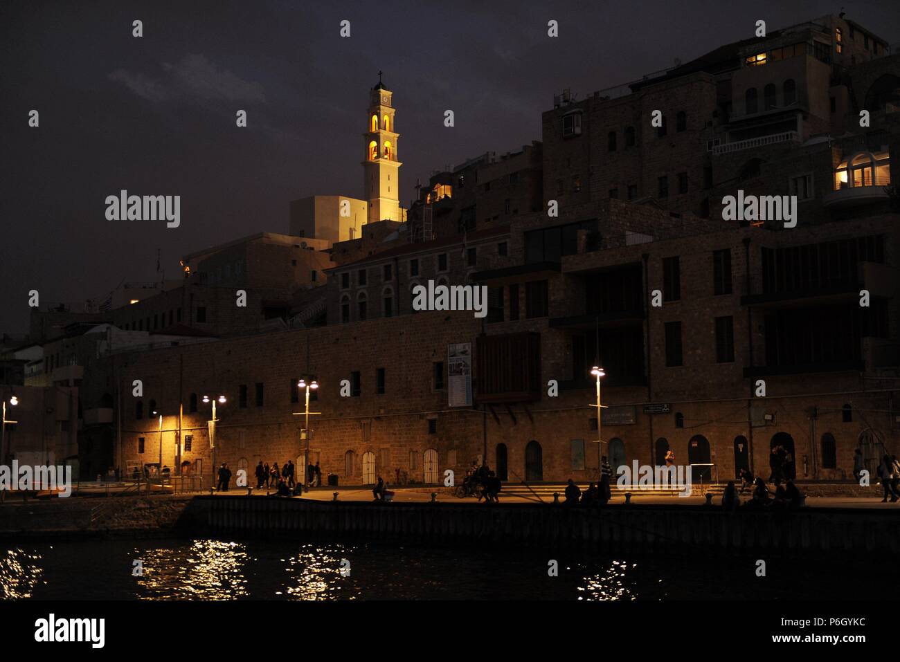 Israel. Jaffa. Port. Night view Stock Photo - Alamy