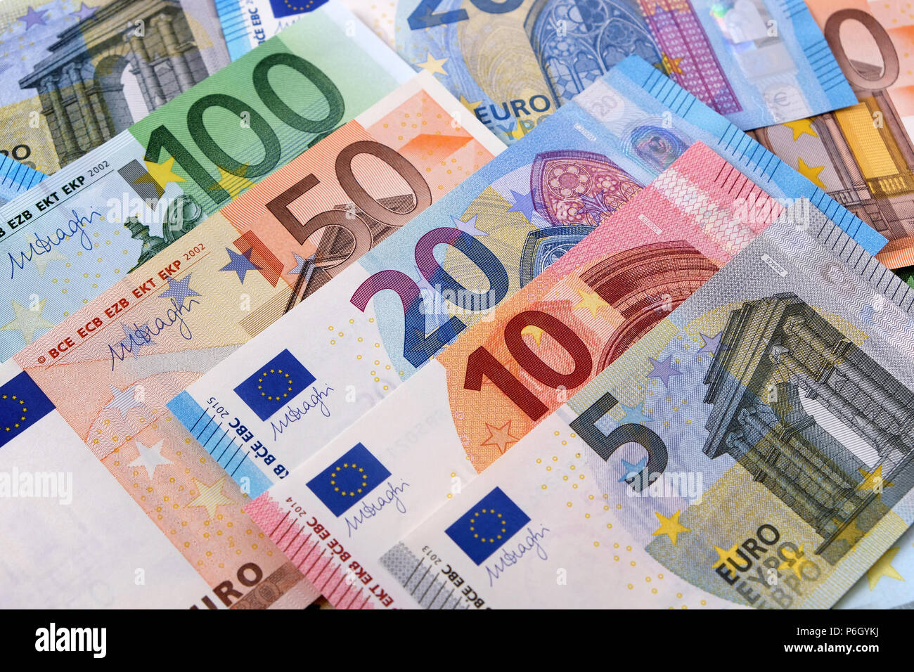 Various Euro currency notes Stock Photo - Alamy