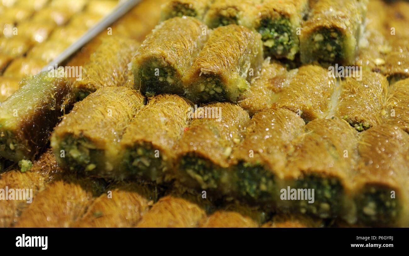 Honey and pistachio sweets. Jerusalem. Israel Stock Photo - Alamy