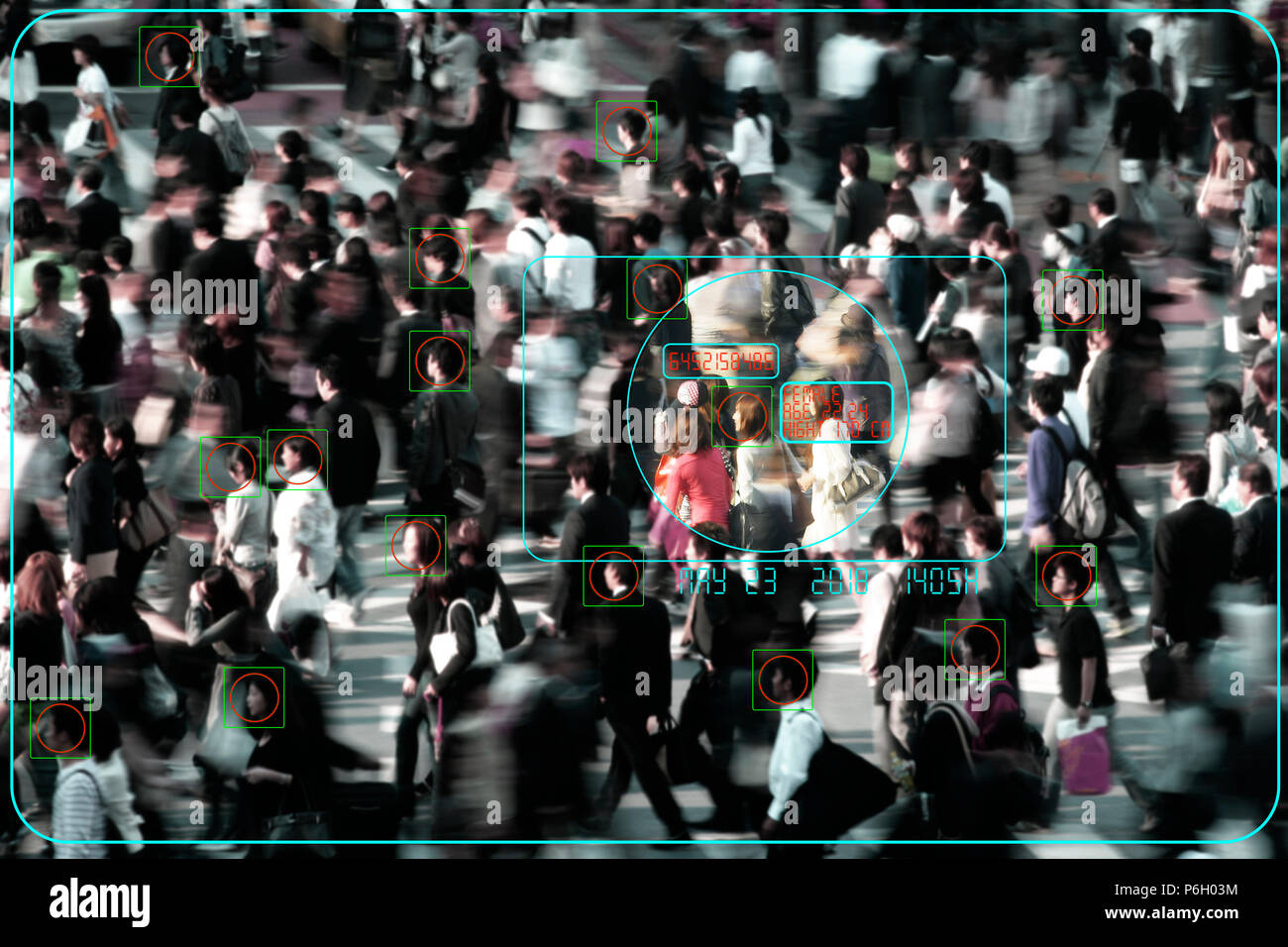 Face detection, surveillance, camera image, face tracking, symbolic ...