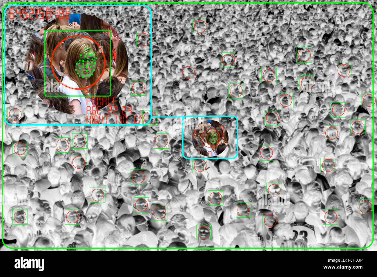 Face detection, surveillance, camera image, face tracking, symbolic ...