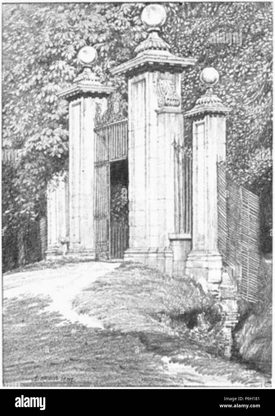 English: The gates of Clare College from The Backs, Cambridge, giving ...