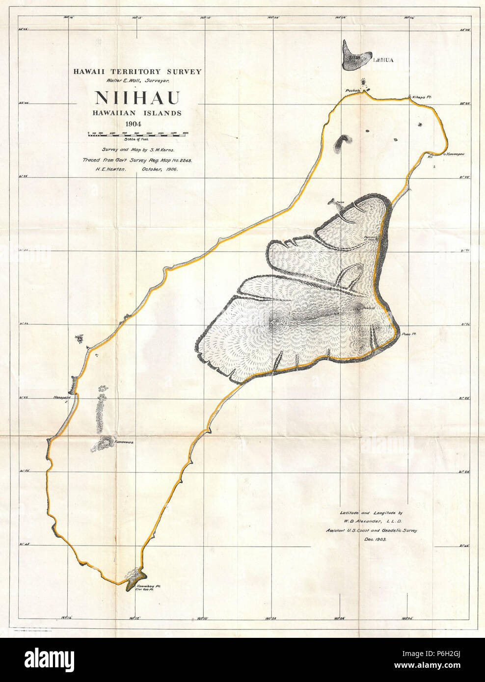 1904 Land Office Map of Niihau, Hawaii - Geographicus - Niihau-lo-1904 ...