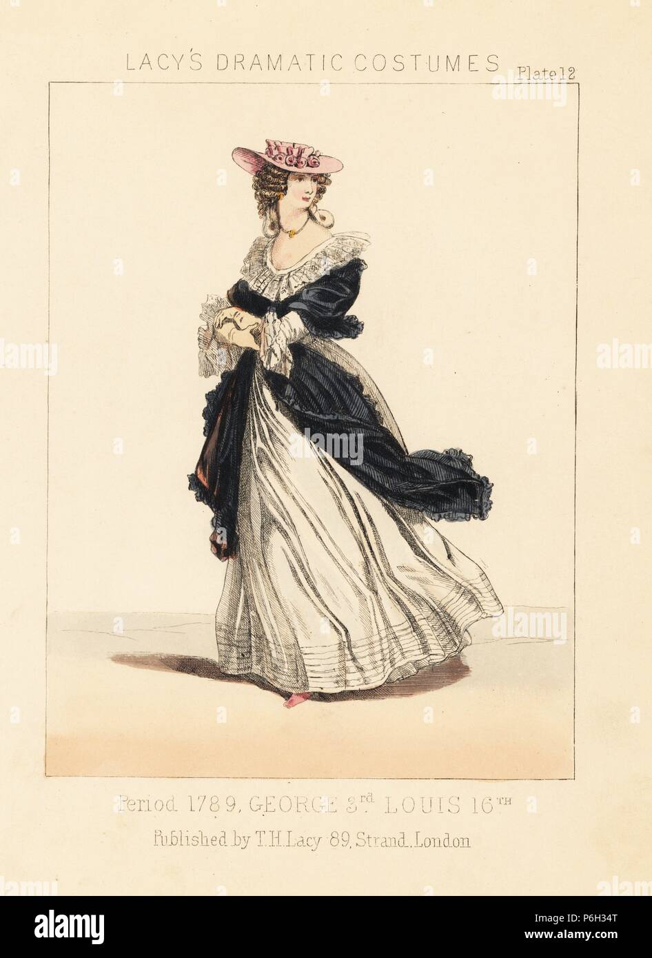 Woman in a dress of the era of the French Revolution, reign of George ...
