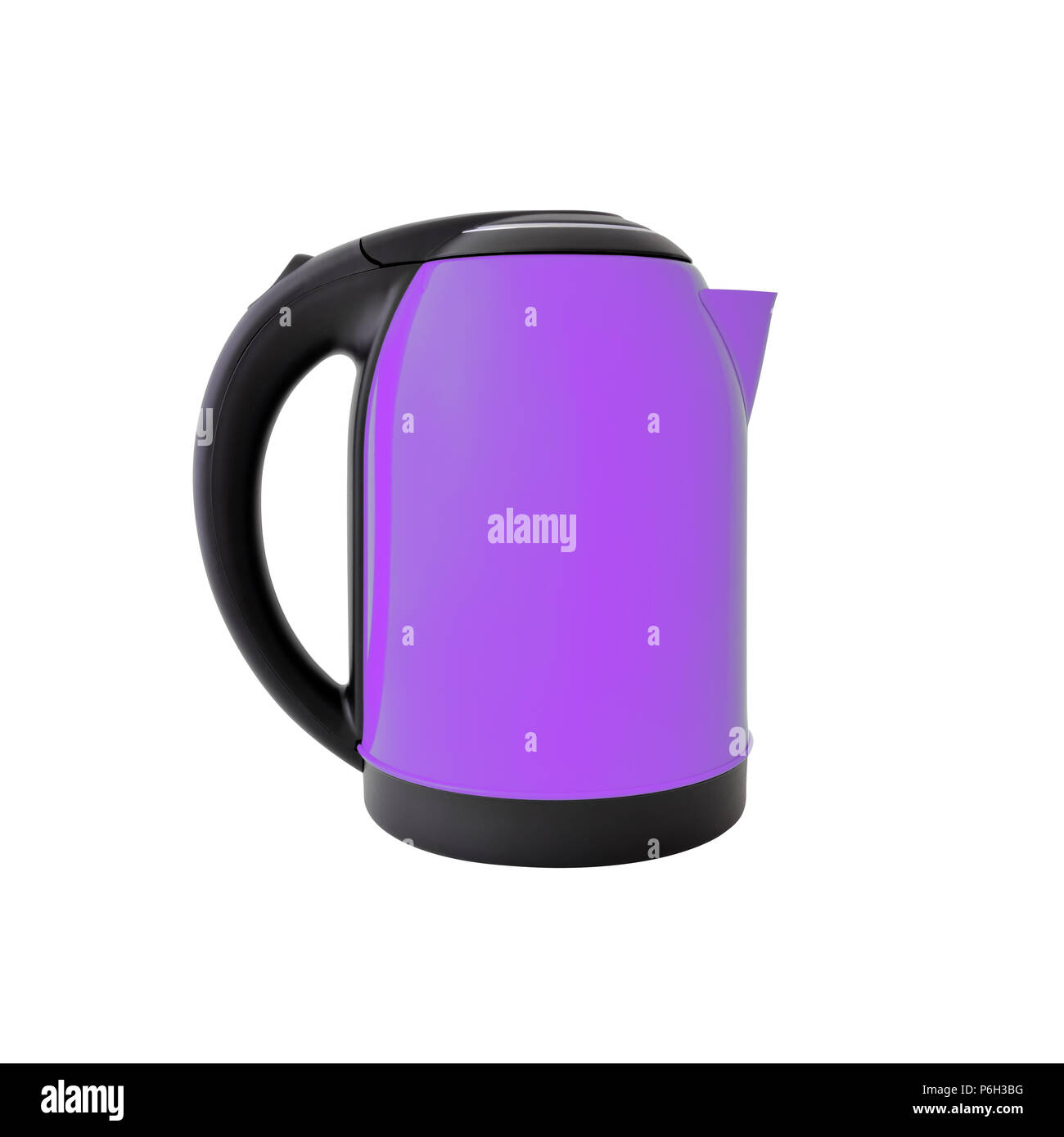 Purple kettle isolated on white background with clipping path Stock ...
