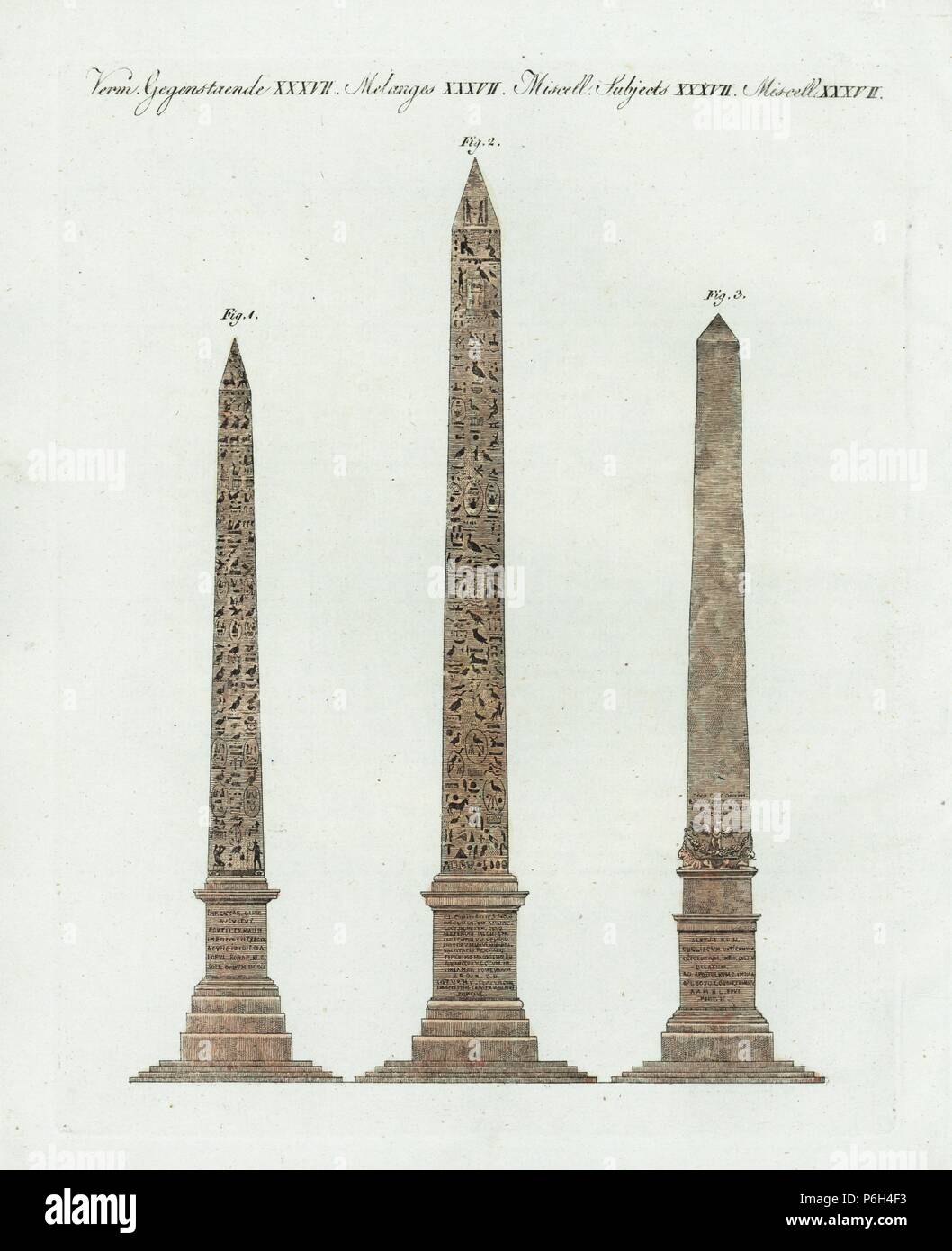 Egyptian obelisks from Heliopolis in Rome. Obelisk brought by Emperor ...