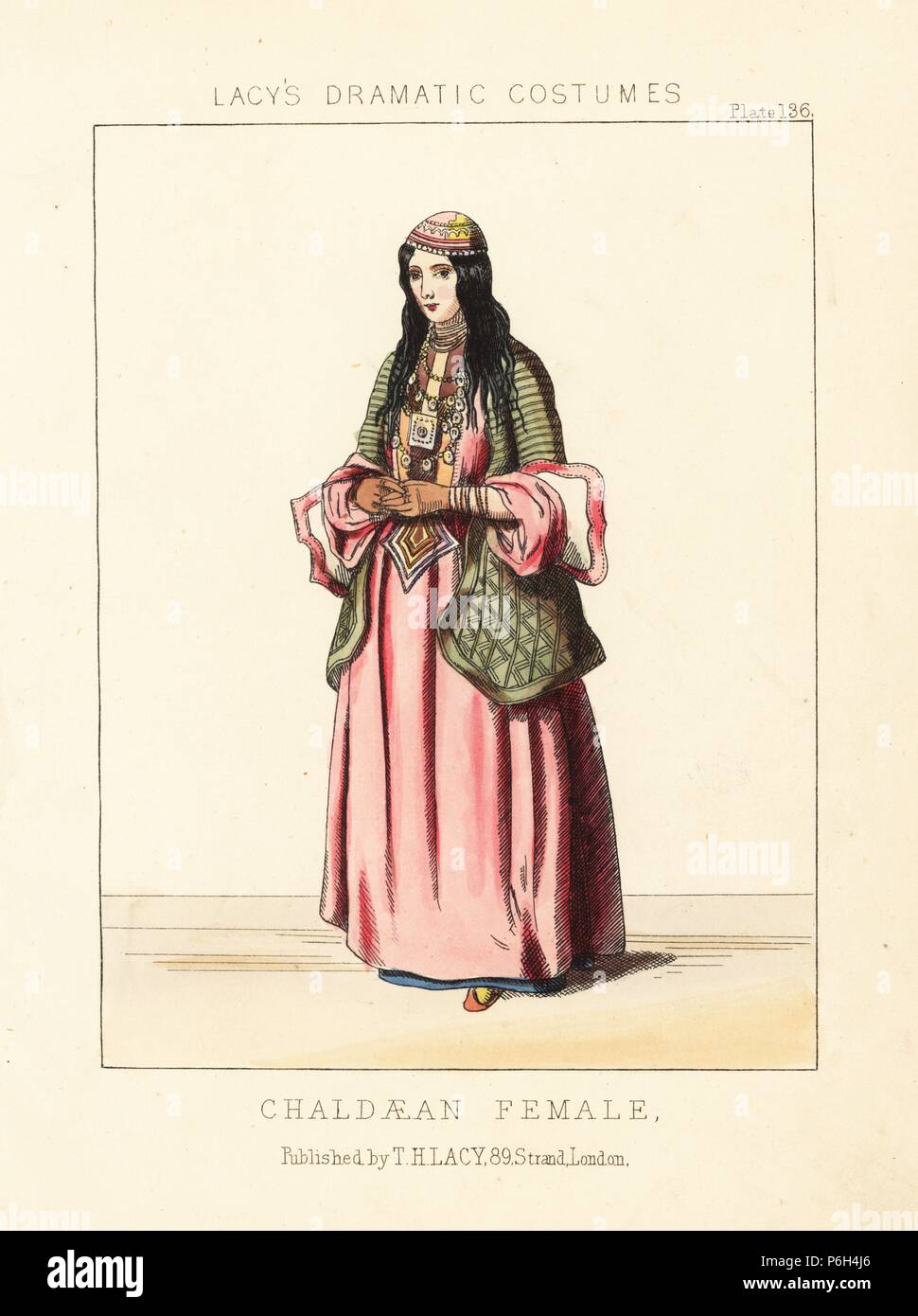 Costume of a Chaldean woman, 19th century. Handcoloured lithograph from ...