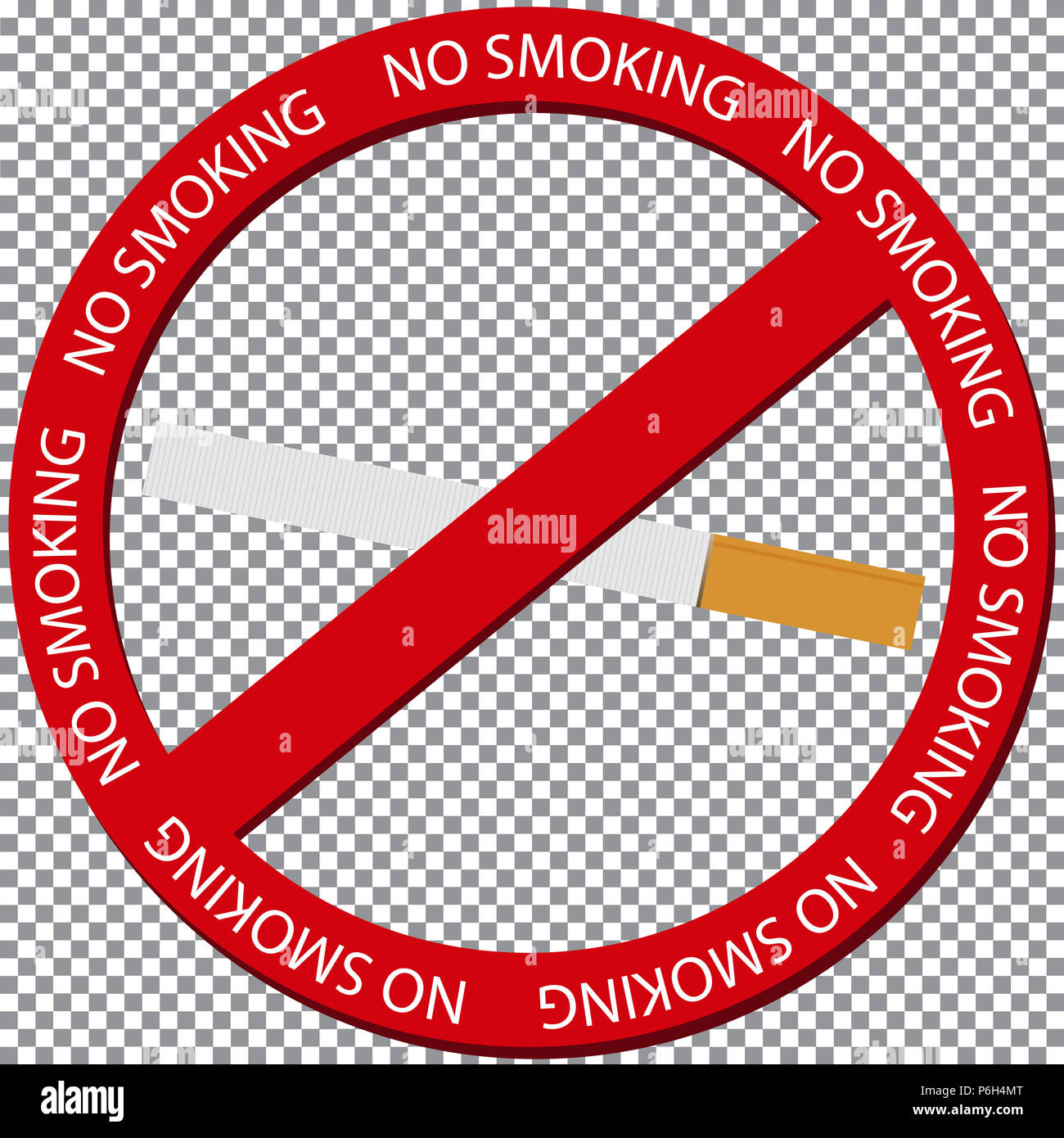 Red sign No smoking with cigarette flat design, vector eps 10 Stock ...