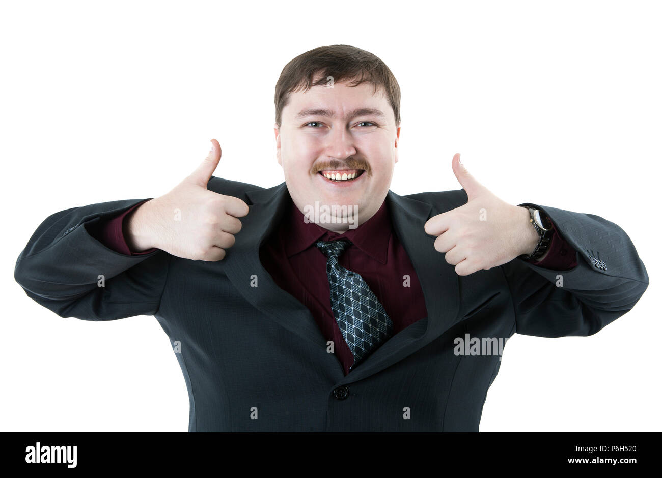 joyfully exclaiming man businessman on a white background Stock Photo ...