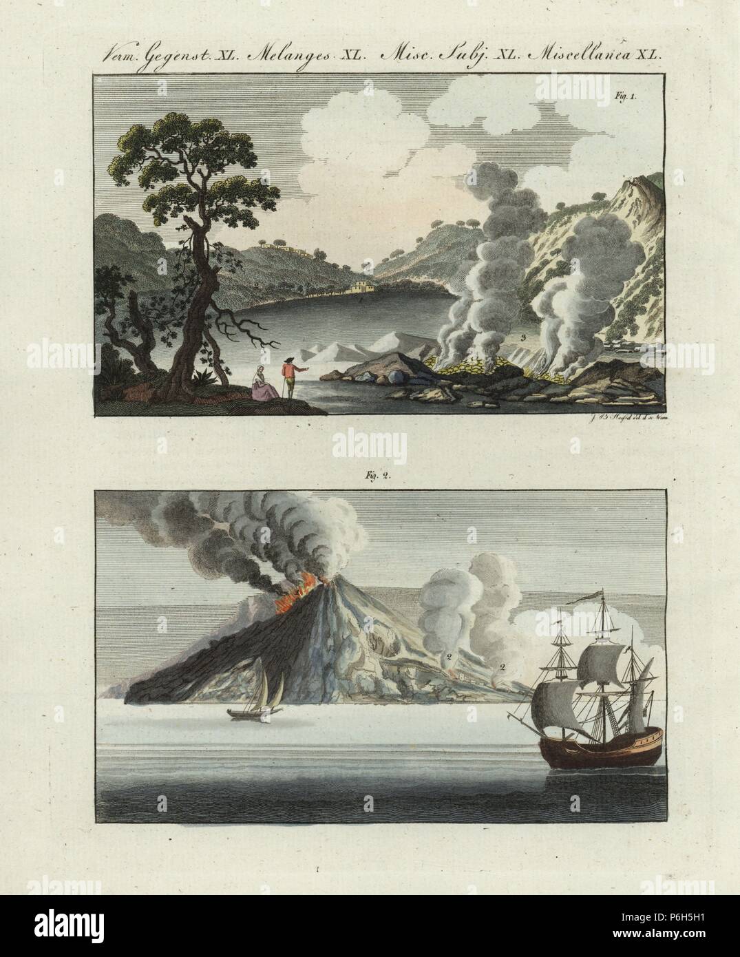 Fumarole or sulphuric gases escaping from Solfatara volcano near Naples ...
