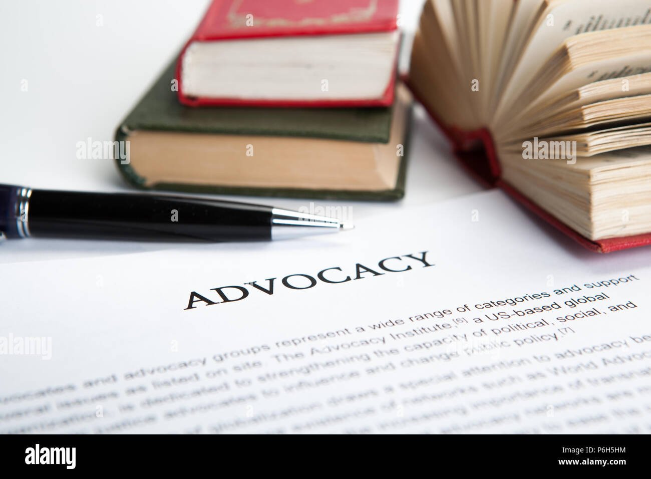 document with the title of advocacy closeup Stock Photo - Alamy