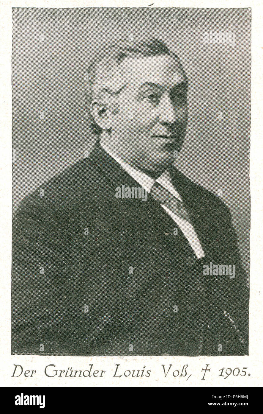 1905 verstorbener Louis Voß (Louis Voss), Begründer der Papiervoss H.-G ...