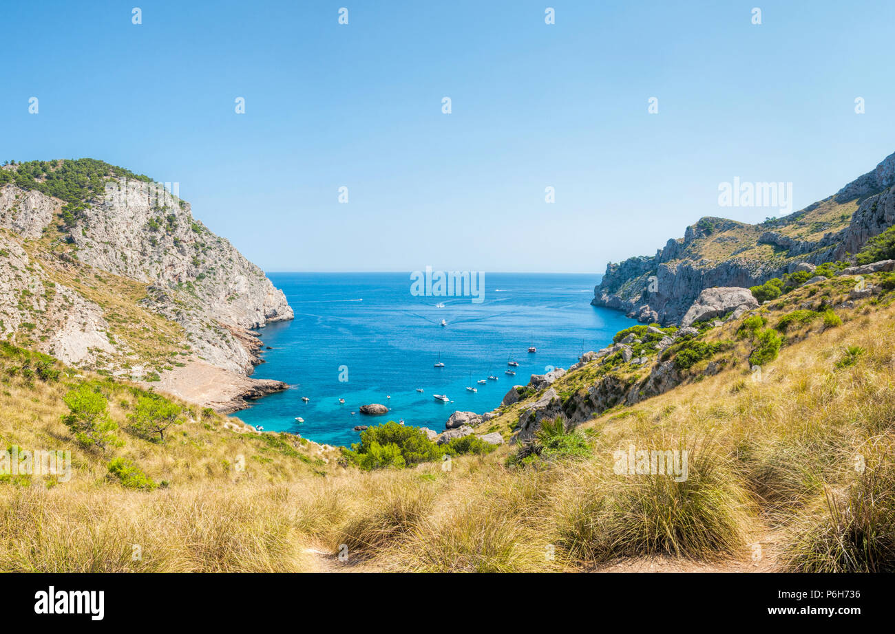 Scenic spanish coastline panorama view of Mallorca island, famous ...