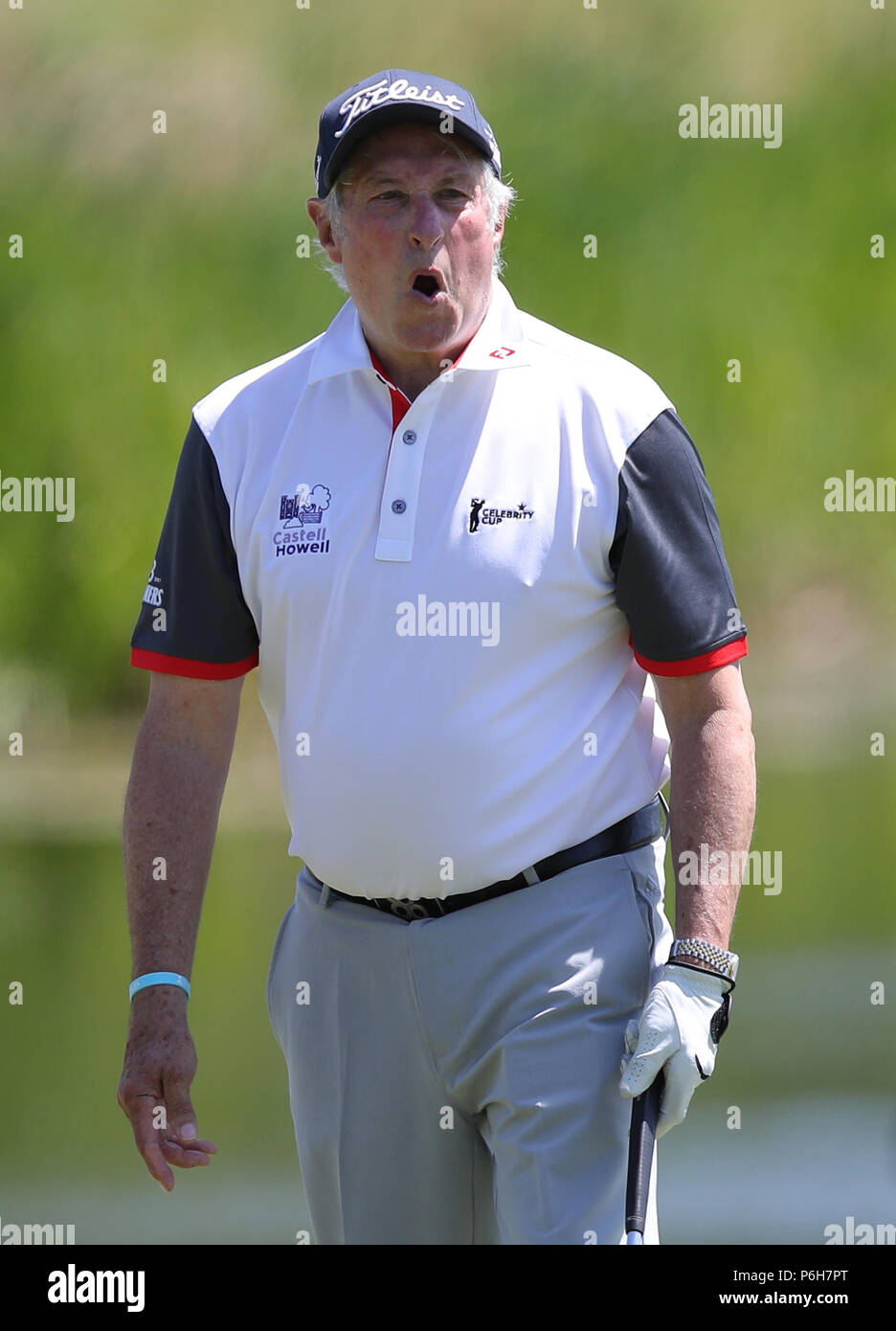 Wales' Gareth Edwards reacts during the Celebrity Cup charity golf ...
